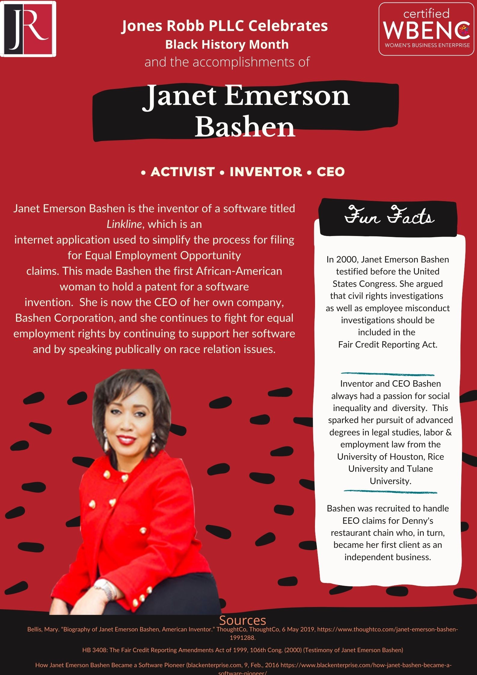 Jones Robb Black History Month Series – Janet Emerson Bashen - Jones Robb